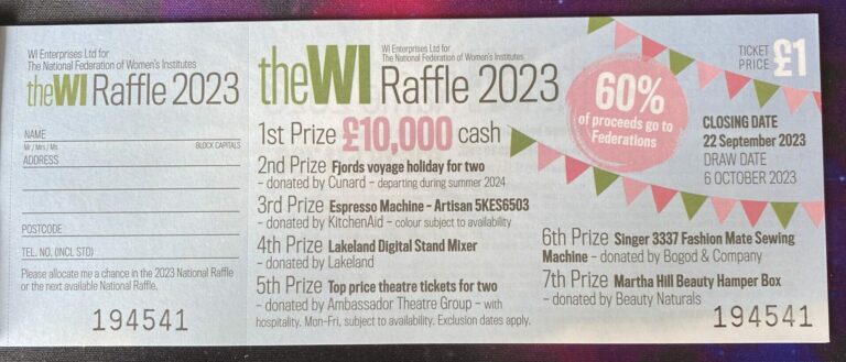theWI Raffle 2023 - Seasalter Cross Women's Institute